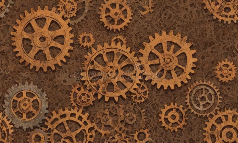 Close-up View Collection Metallic Gears and Cogs, Arranged in Random ...