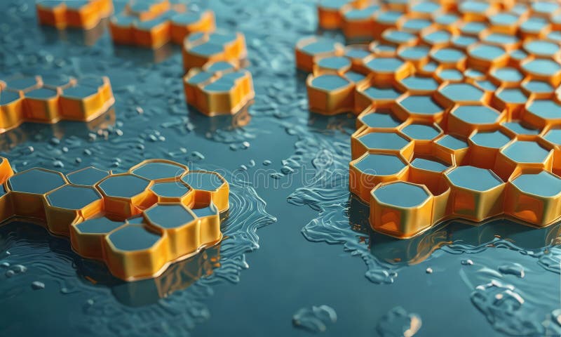 3D Honeycomb-like Structure Composed Small Orange Cubes, with Water ...