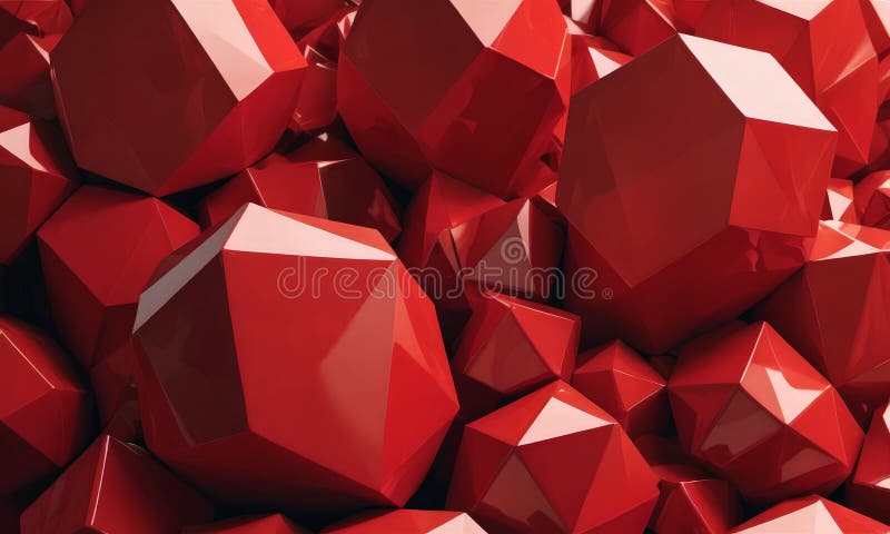 Close-up View Collection Red, Geometric Shapes, Including Hexagons ...