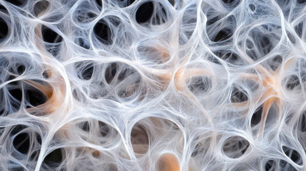 A Complex Web of White and Orange Strands, Resembling a Spider S Web ...