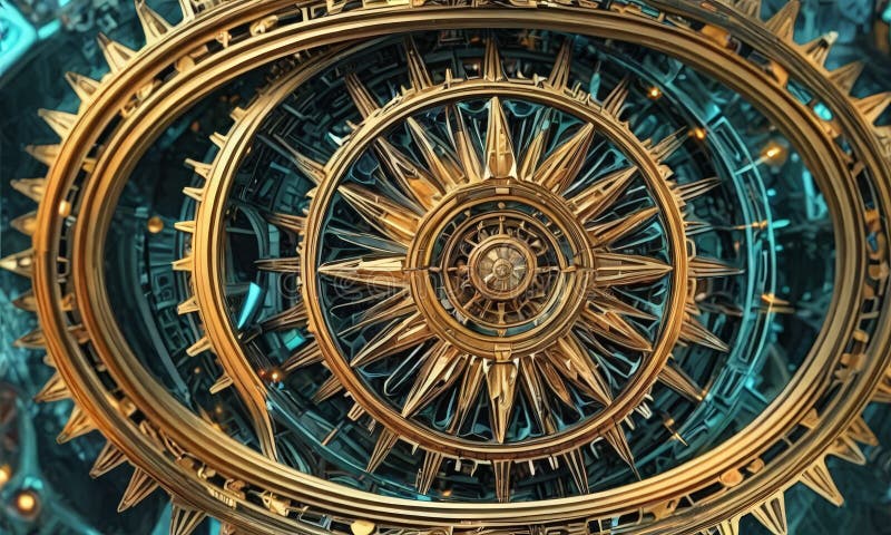 Close-up View Complex Mechanical Gear System, Featuring Central Gear ...