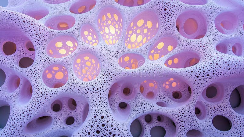 A 3D Rendering of a Complex, Organic Structure with a Network of ...