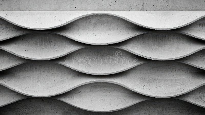 A Close-up View of a Textured Concrete Wall with a Repeating Wave ...