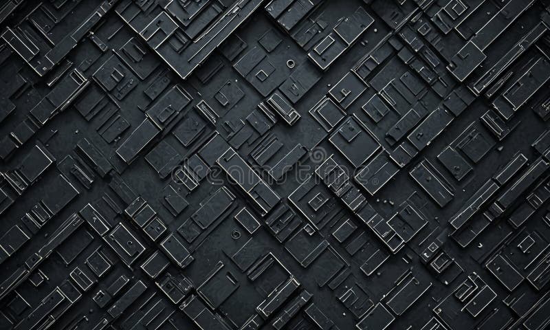 Close-up View Dark, Textured Surface with Repeating Pattern Black ...