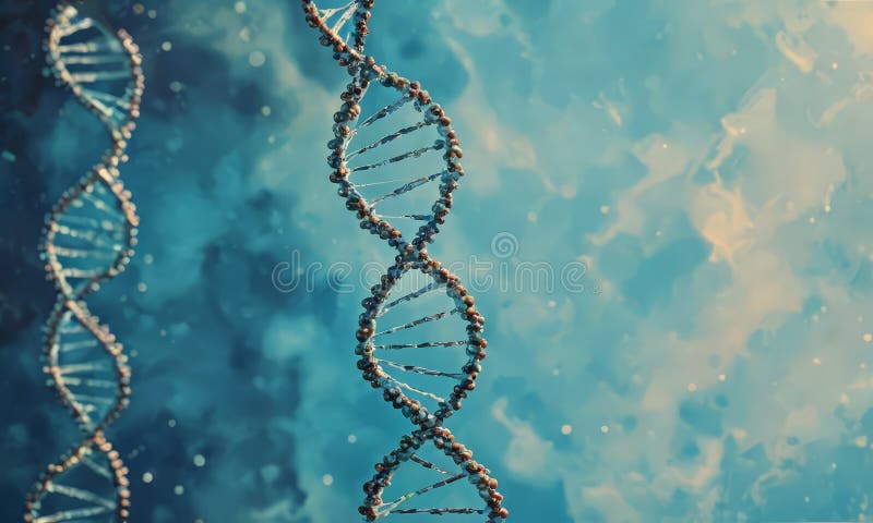 Close-up View DNA Double Helix, with the Helix Composed Two Strands DNA ...