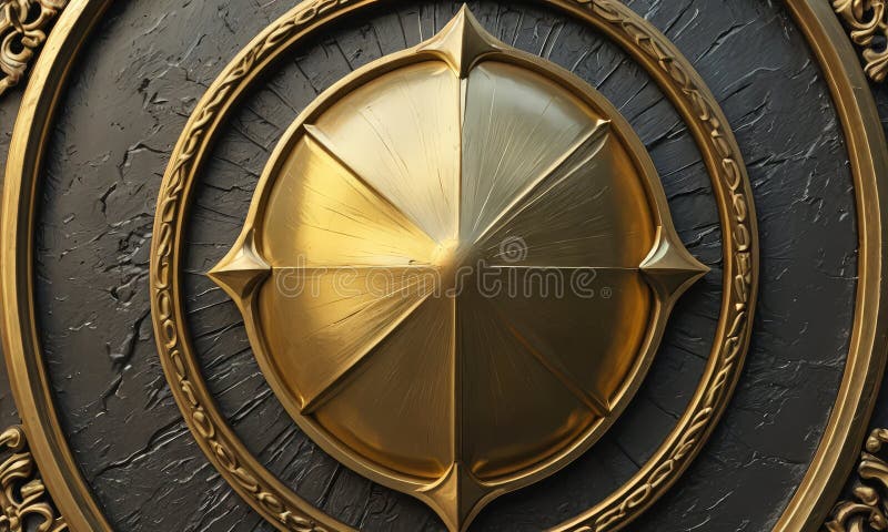 Golden Compass with Pointed Needle and Eight Arms is Centered Against ...