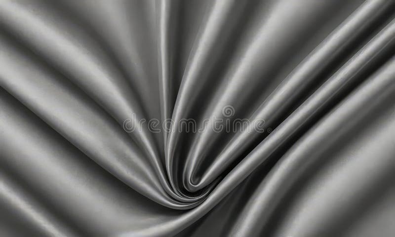 Close-up View Shiny, Gray Satin Fabric with Swirling, Wavy Texture ...