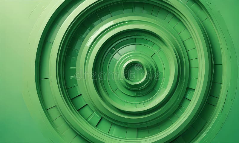 Close-up View Green, Circular Pattern with Concentric Circles and ...