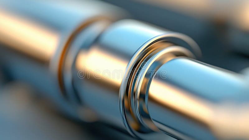 A Close-up View of a Metallic Pipe with a Reflective Surface. Stock ...