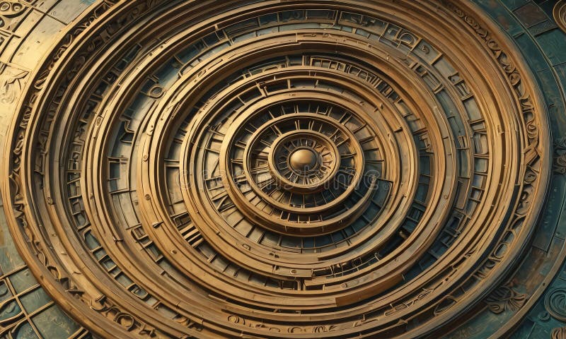 Close-up View Metallic Surface with Concentric Circles, Featuring ...