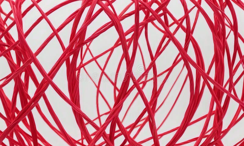 Close-up View Red Wire Sculpture, with Complex and Intricate Pattern ...