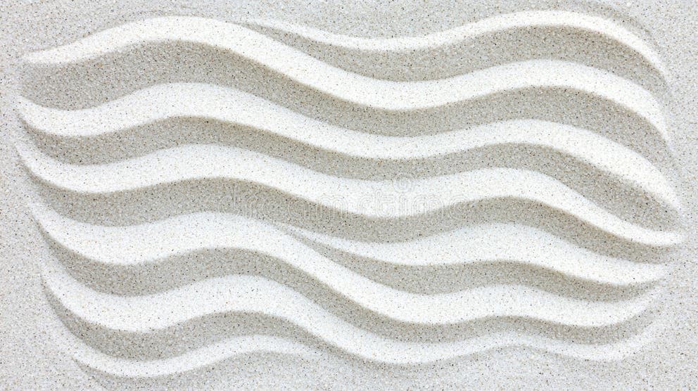 A Textured White Sand Surface with a Repeating Wave Pattern. Stock ...
