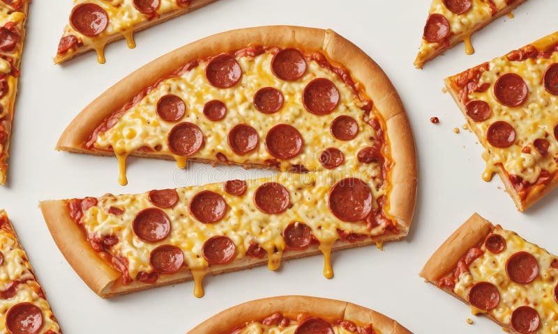 Close-up View Pepperoni Pizza with Melted Cheese and Pepperoni Slices ...