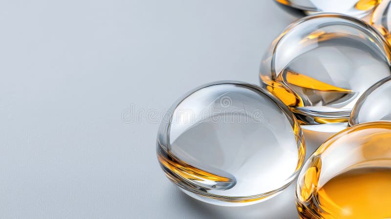 A Cluster of Translucent Spheres with a Golden Hue. Stock Photo - Image ...