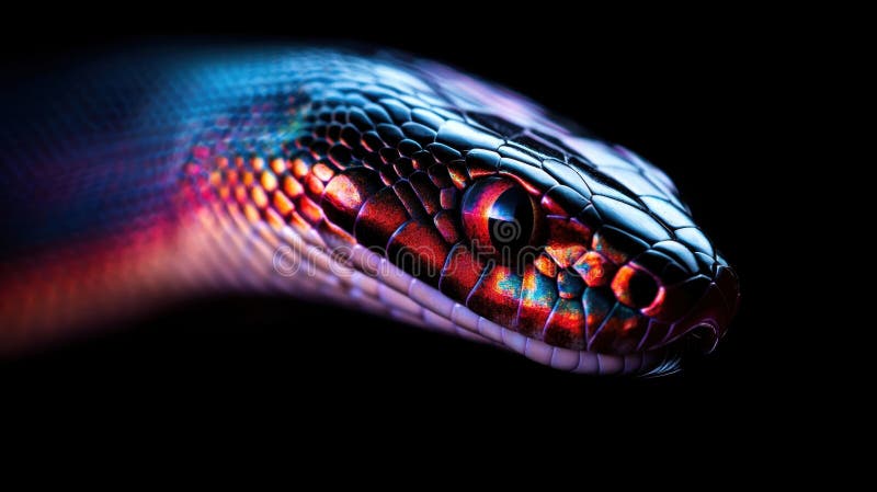 A Snake with a Red Eye and a Black Head. Stock Photo - Image of view ...