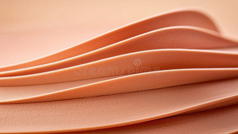 A Close-up View of a Stack of Overlapping, Curved, Peach-colored ...