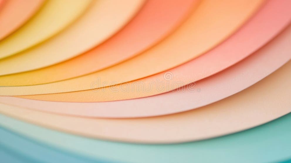 A Close-up View of Overlapping Paper Sheets in a Gradient of Pastel ...