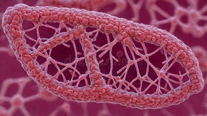 Microscopic Lattice of Cellular Nodes and Fibrous Connectors Stock ...