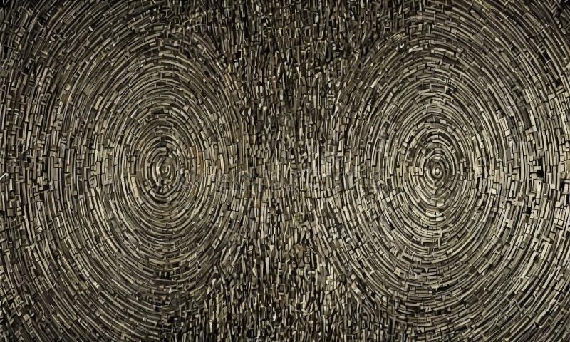 Abstract Painting with Textured, Circular Pattern Dark and Light Shades ...