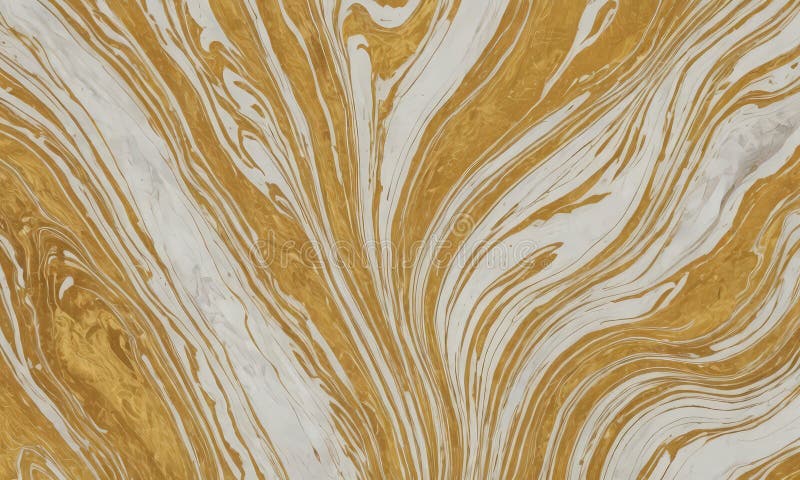 Close-up View Gold and White Marble-like Pattern, with Swirling Lines ...