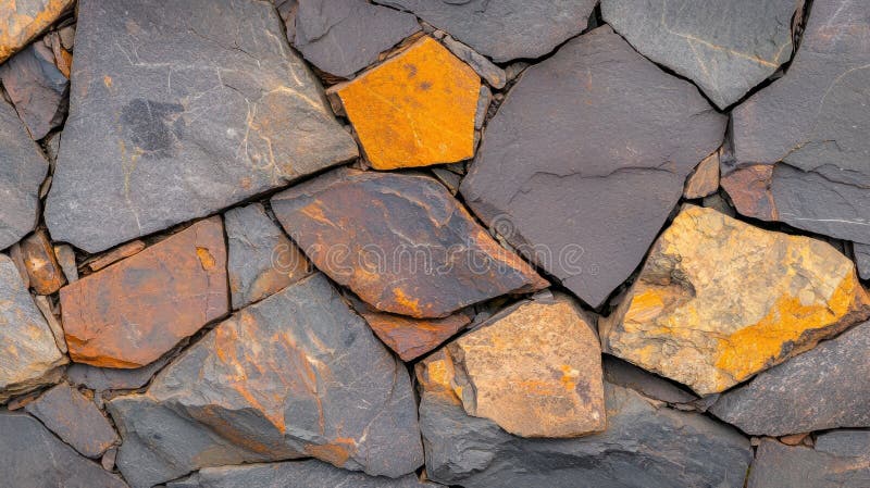 A Close-up View of a Wall Made of Irregularly Shaped Stones in Shades ...