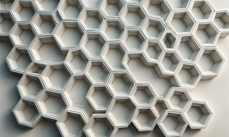 Close-up View White, Honeycomb-like Structure Composed Numerous ...