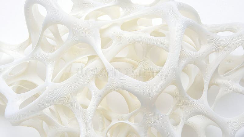 A White, Abstract Sculpture Composed of Interconnected, Organic Shapes ...