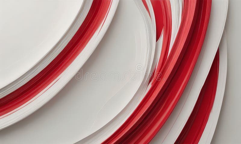 Close-up View White Plate with Red and White Stripes, Creating Dynamic ...