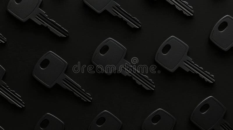 A Collection of Black Keys Arranged in a Grid Pattern. Stock Image ...