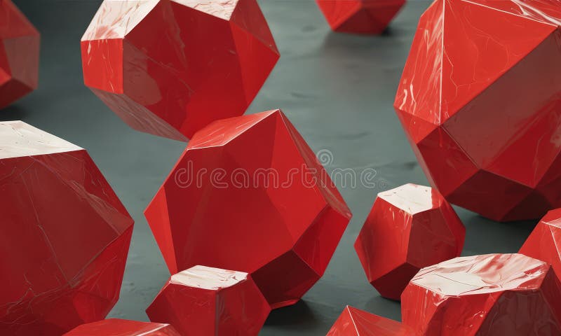 Collection Red, Geometric Sculptures with Sharp Edges and Pointed ...