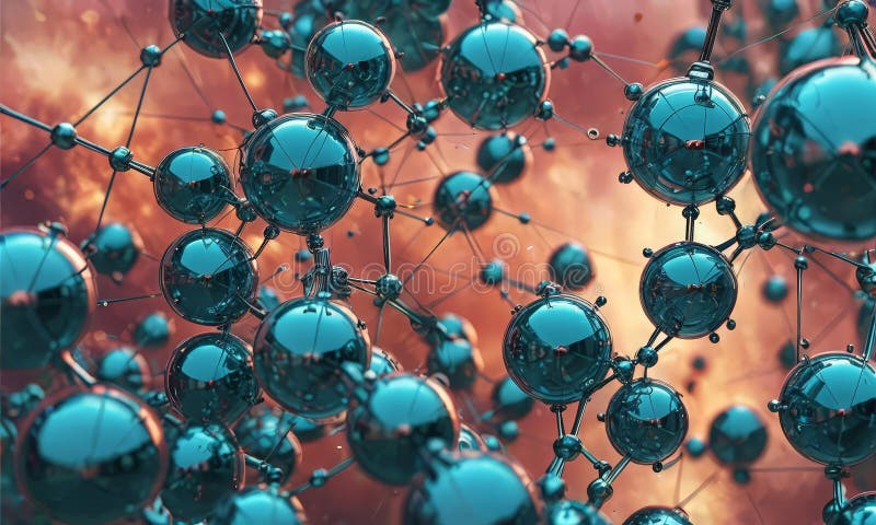 3D Complex Molecular Structure, Composed Numerous Interconnected ...