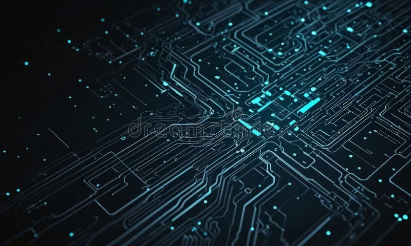 Complex Network Interconnected Lines and Dots, with Gradient Blue and ...