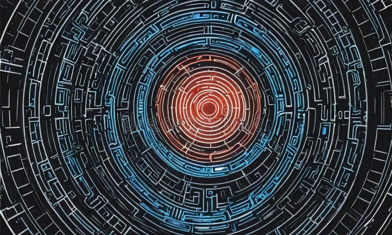 Digital Complex, Abstract Pattern with Concentric Circles in Shades ...