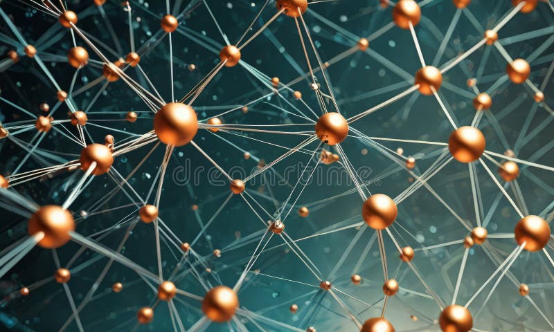 3D Complex Network Interconnected Spheres, Varying in Size and Color ...
