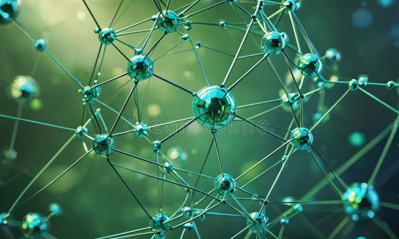 3D Complex Molecular Structure, Composed Interconnected Spheres and ...