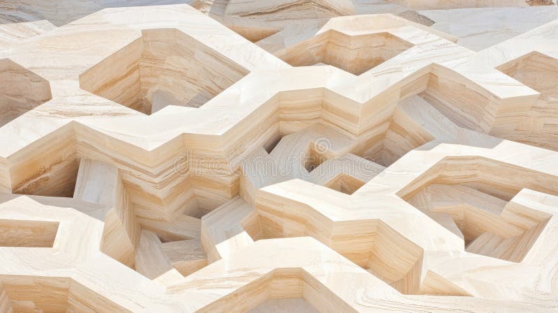 Geometric Pattern Interlocking Shapes Light Beige Color Stock Photos ...