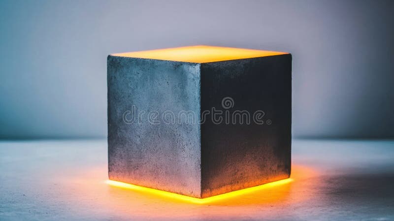 A Cube-shaped Object Emitting a Warm Glow from Its Center. Stock Image ...