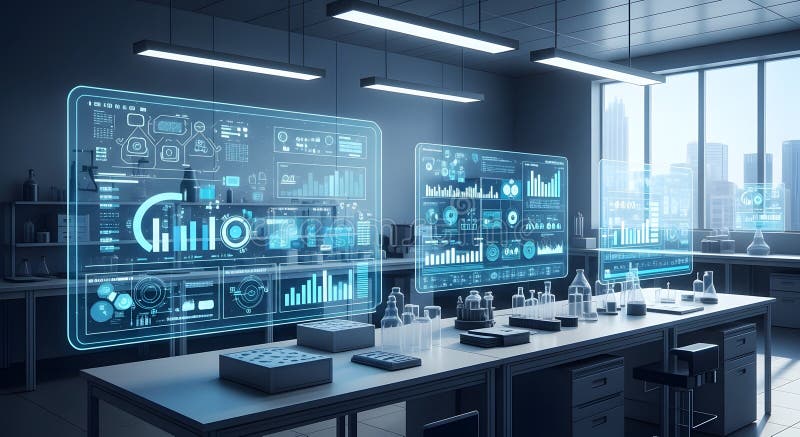 Futuristic Laboratory Displays Cutting-Edge Research and Technology ...