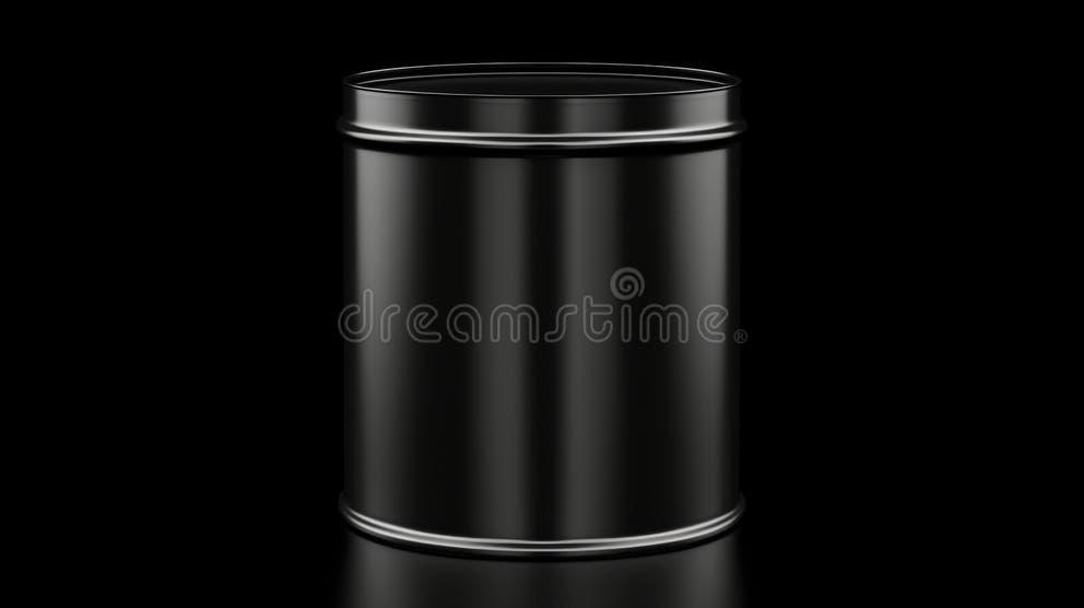 A Cylindrical Container with a Metallic Silver Rim and a Black Interior ...