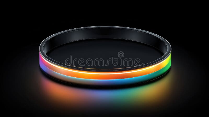 A Black Ring with a Rainbow Colored Band. Stock Illustration ...