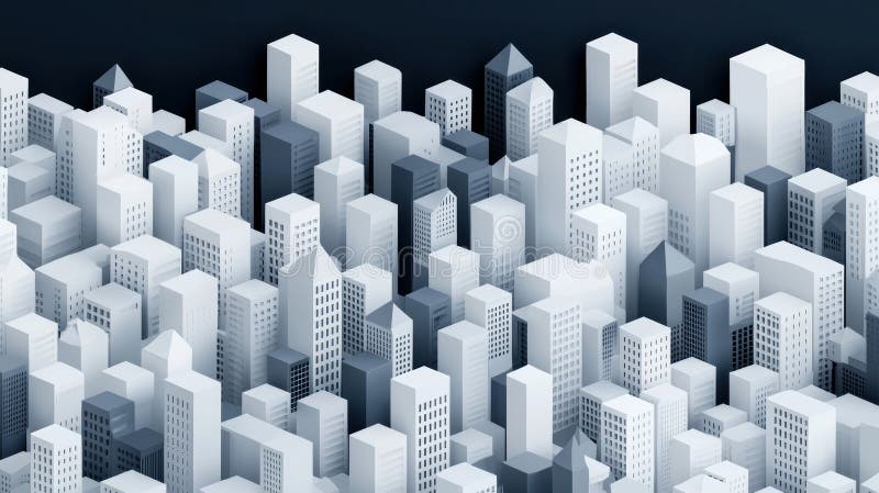 A 3D Rendering of a Cityscape with Numerous Buildings of Varying ...