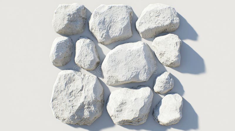 A 3D Rendering of a White Stone Wall. Stock Illustration - Illustration ...