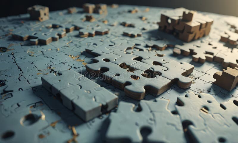 3D Jigsaw Puzzle with Various Pieces in Different Shapes and Sizes ...