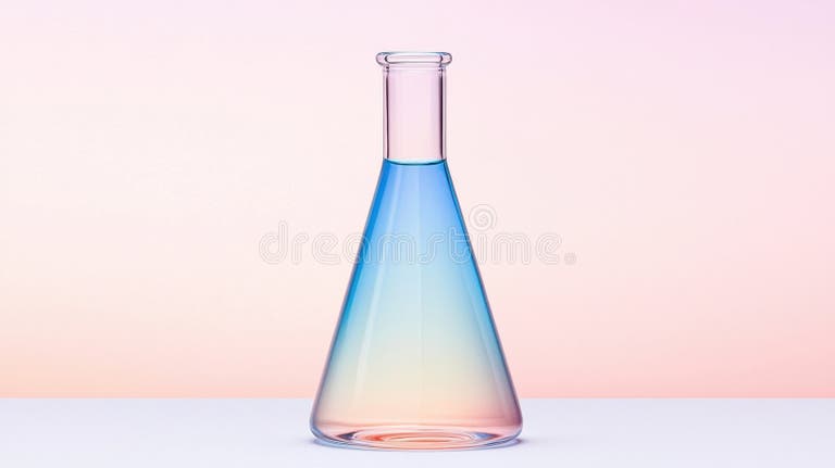 A 3D Rendering of a Flask with a Pink Neck and Blue Body. Stock ...