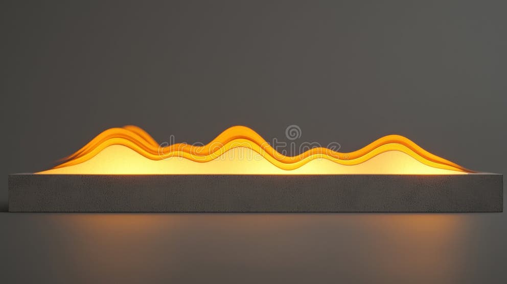 A 3D Rendering of a Wave-like Structure Illuminated from Below. Stock ...