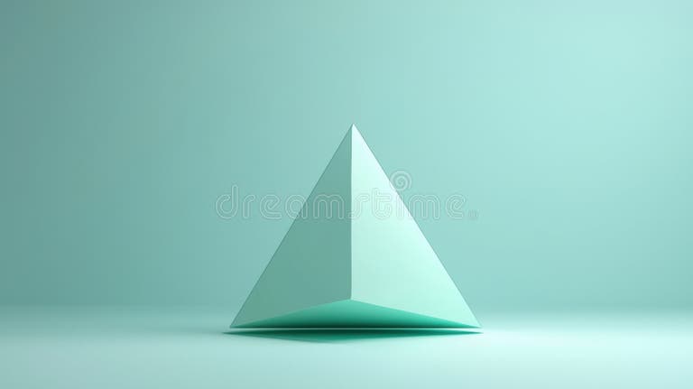 A 3D Rendering of a Light Blue Pyramid with a Pointed Top and a Flat ...