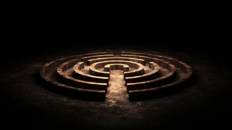 A 3D Rendering of a Maze with a Central Opening. Stock Illustration ...