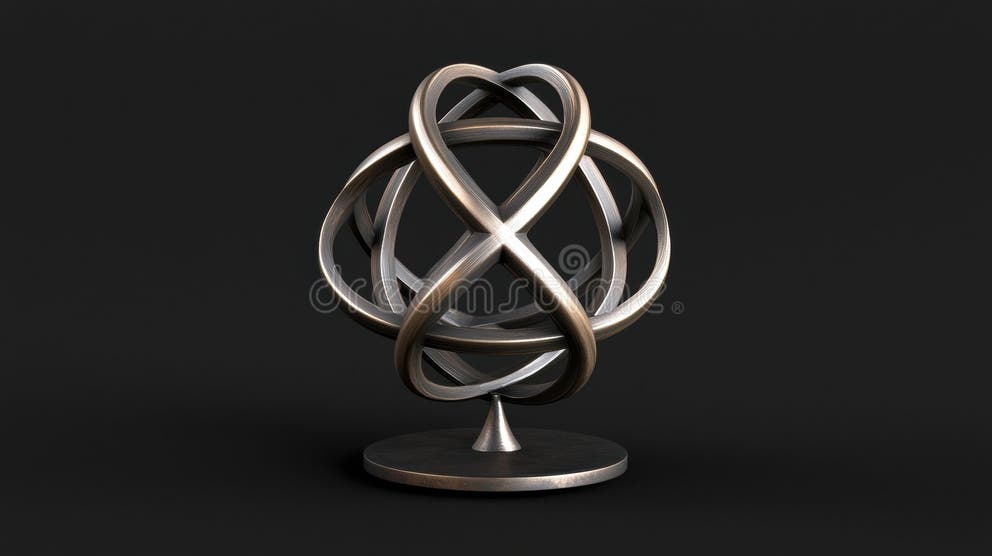 A Metallic Sculpture of Intertwined Circles and Lines. Stock ...