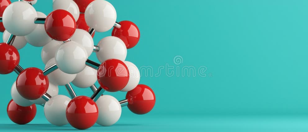 A 3D Rendering of a Molecular Structure, Composed of Spheres and Rods ...
