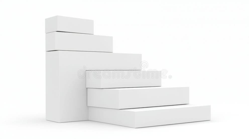 A 3D Rendering of a Stack of White Cubes. Stock Illustration ...